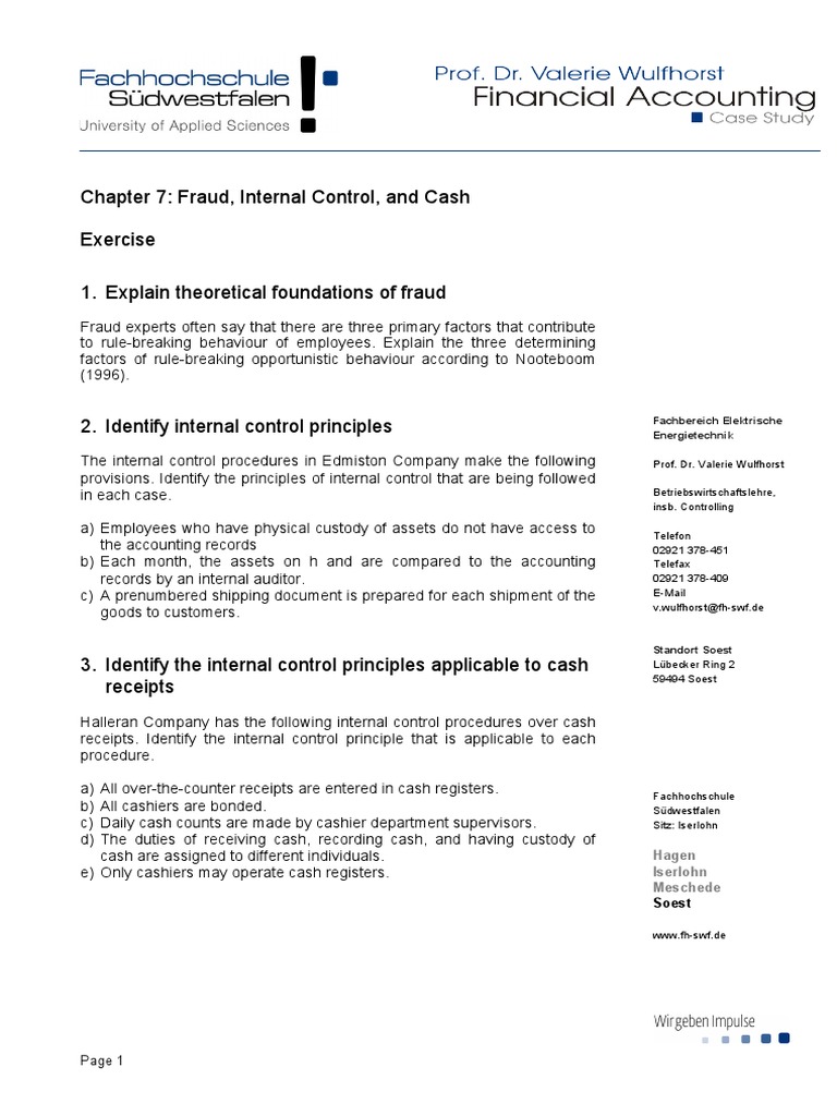 FA Exercise Ch7 | PDF | Internal Control | Accounting