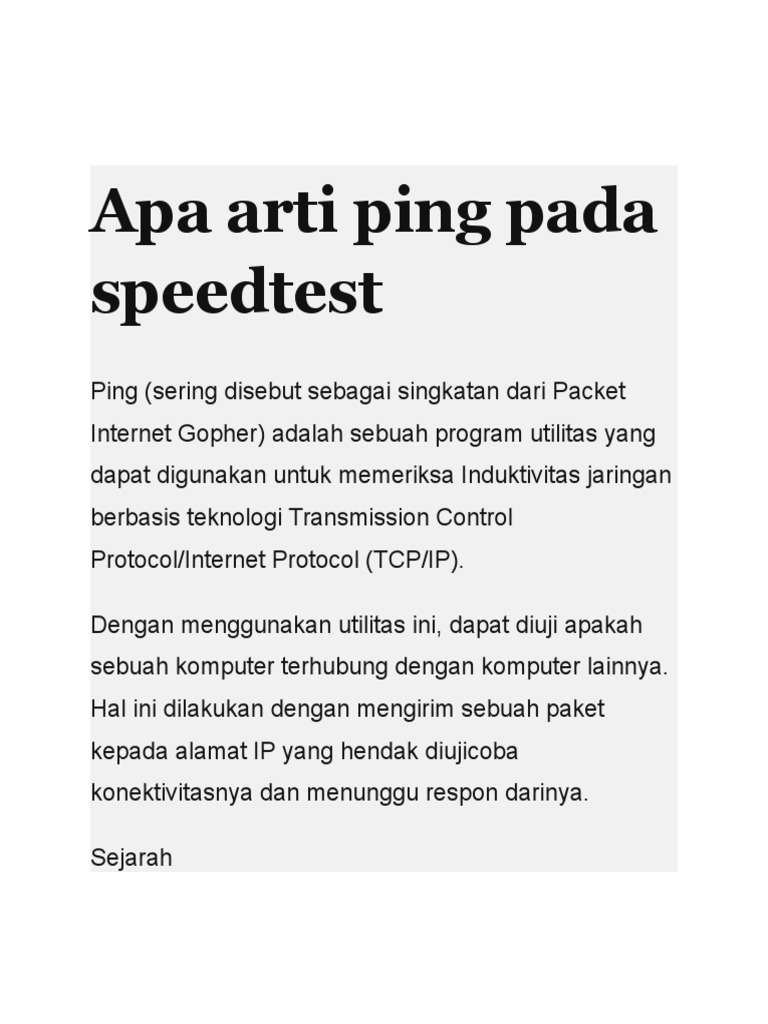 Arti dan Fungsi Ping dalam Jaringan | PDF