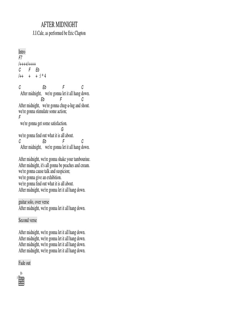 After Midnight - Eric Clapton - CL | PDF | Foreign Language Studies
