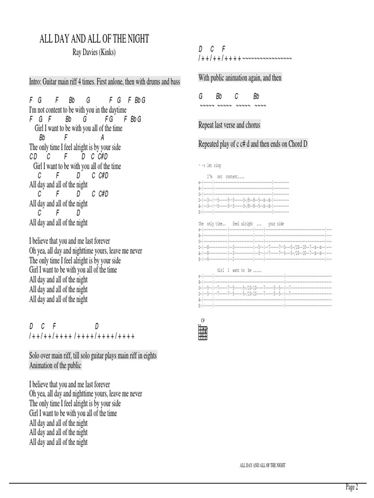 Kinks Guitar Chords