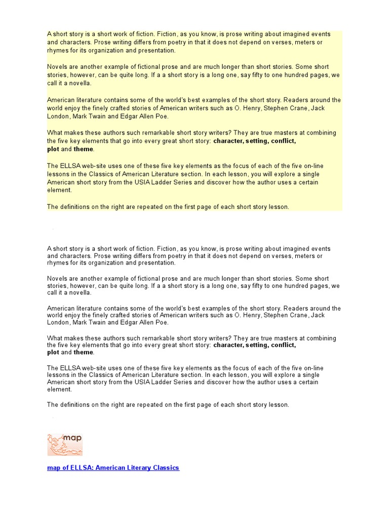 Elements of Story | PDF | American Literature | Short Stories