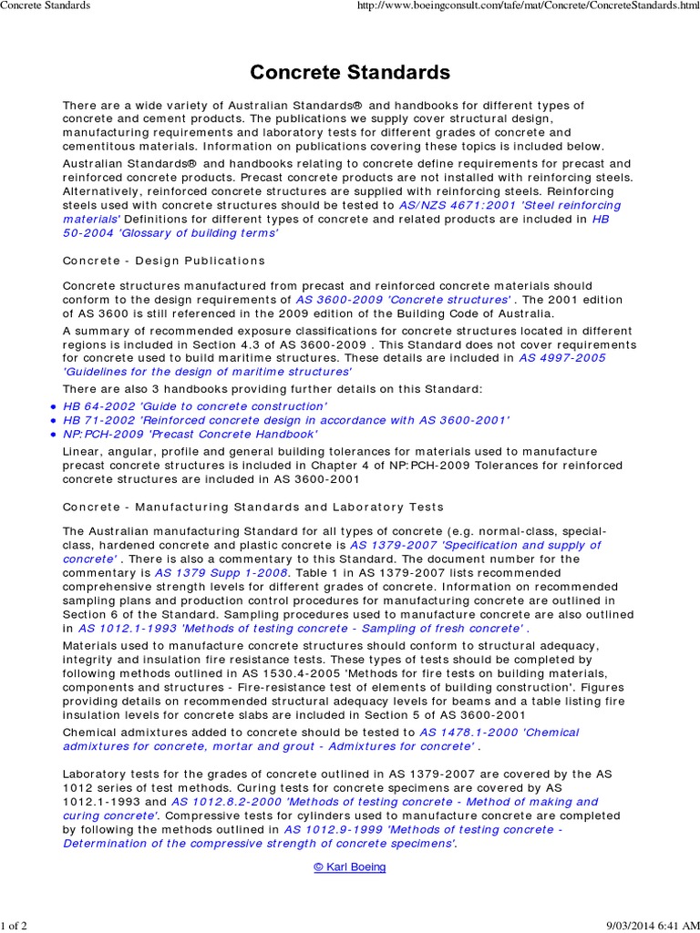 Concrete Standards | PDF | Building | Concrete