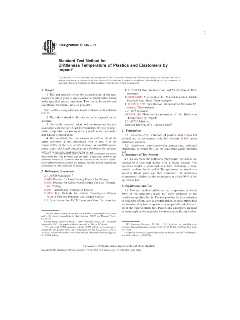 Astm D746-07 | PDF