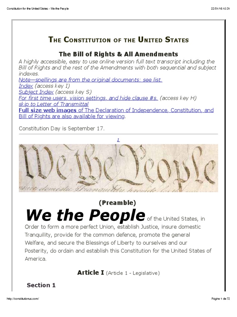 Constitution for the United States - We the People | United States ...