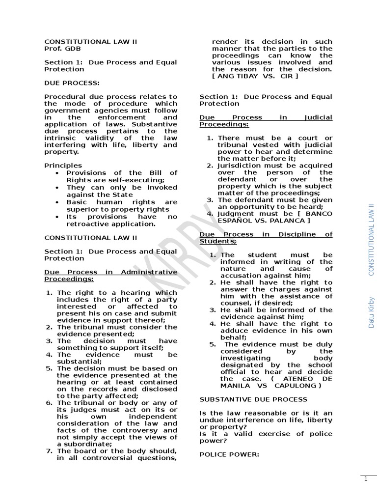 Constitutional Law II - Notes | PDF | Search And Seizure | Search Warrant