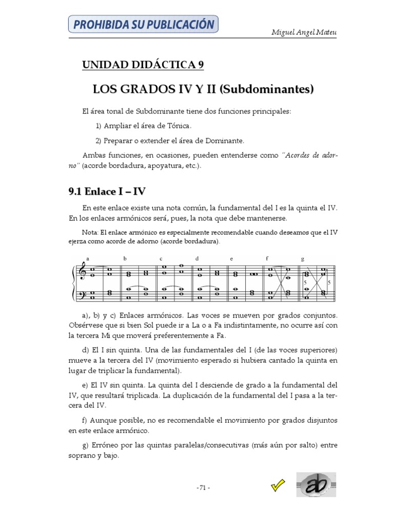 9 Los Grados IV Ii-Armonia Practica-1 M A Mateu PDF | PDF