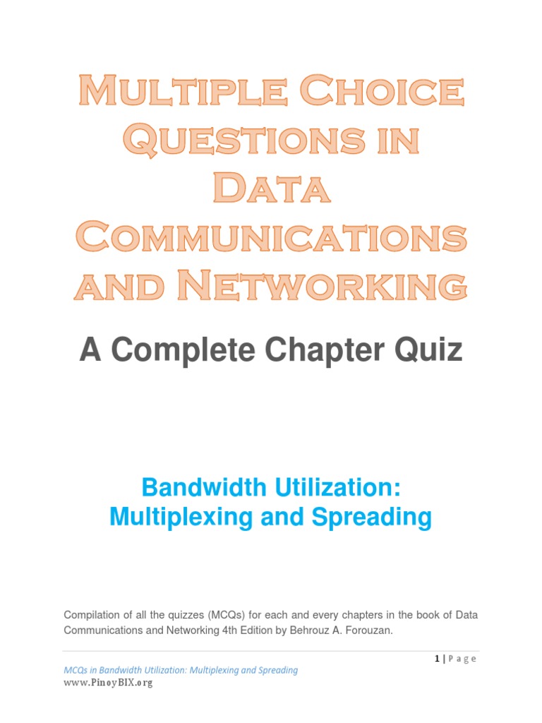Bandwidth Utilization - Multiplexing and Spreading | PDF | Multiplexing | Modulation