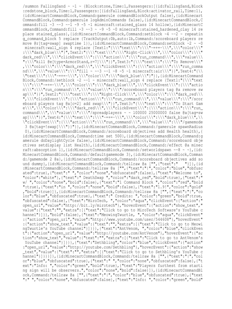 Deathswap Command Block | PDF | Entertainment Venues | Gaming