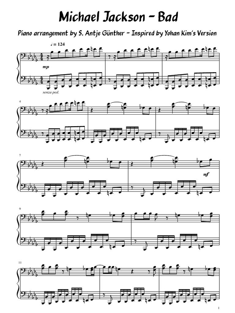Michael Jackson - Bad Piano Solo | PDF | Sports | Leisure