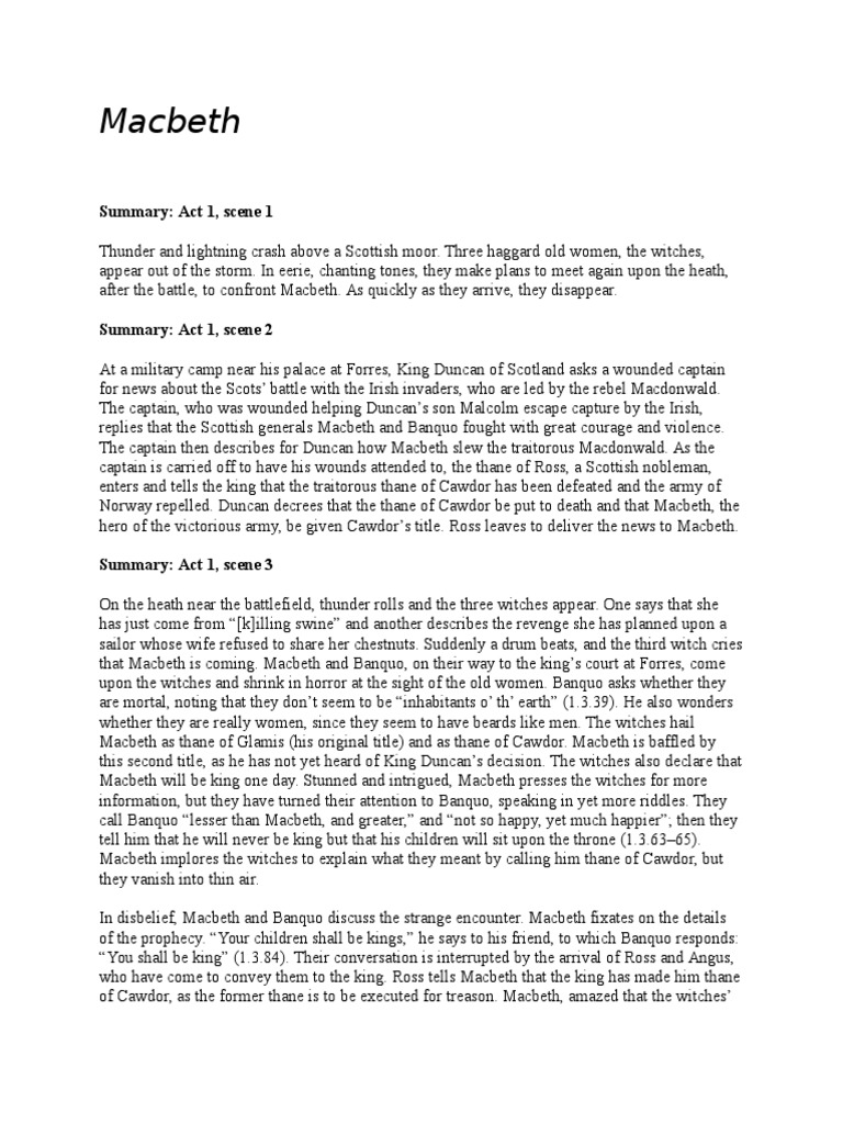 The Bloody Path to the Throne: Macbeth's Descent Into Tyranny and the ...