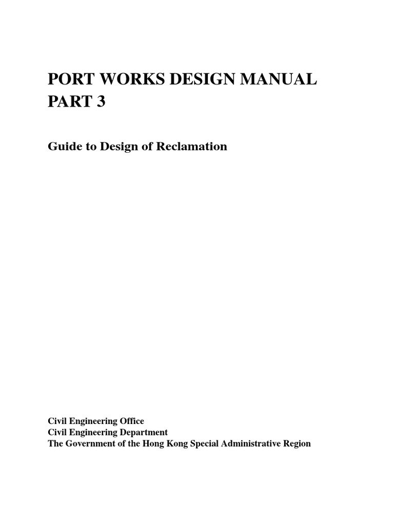 Port Works Design Manual Part 3 PDF | PDF | Drainage | Dredging Port Works Design Manual Part 3 PDF | PDF | Drainage | Dredging