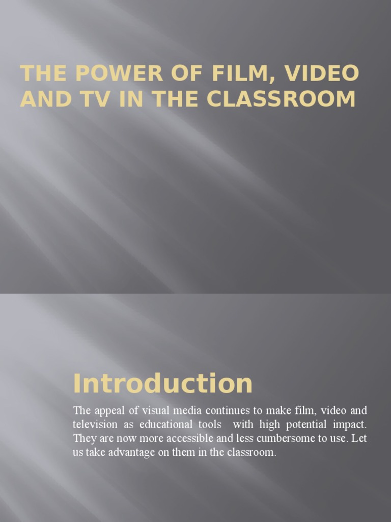 The Power of TV, Film and Video in The Classroom | PDF | Television ...