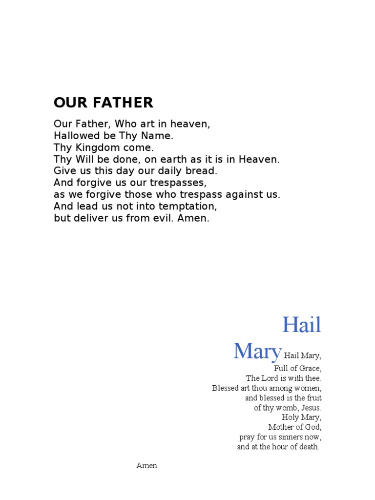Our Father Prayer Text | PDF