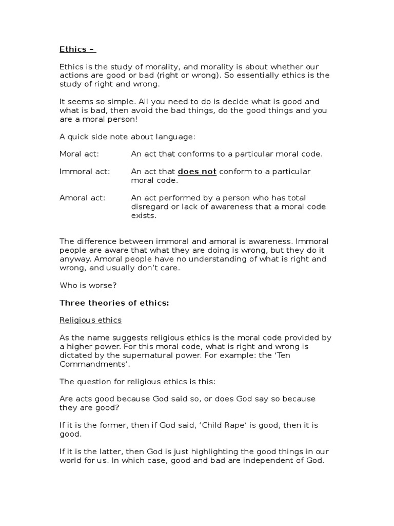 TOK Ethics | PDF | Morality | Dignity