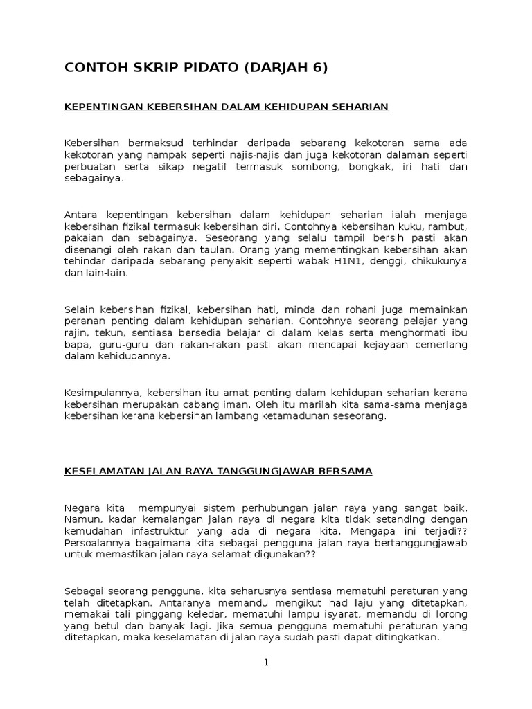 Contoh Skrip Pidato | PDF