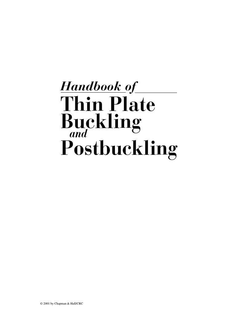 Frederick Bloom - Handbook of Thin Plate Buckling and Postbuckling PDF ...