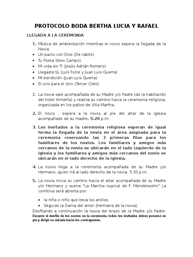 Protocolo Bodas | PDF | Boda | Rituales