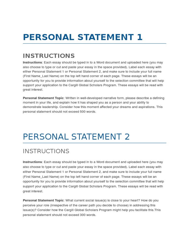 Personal Statement 2 | PDF