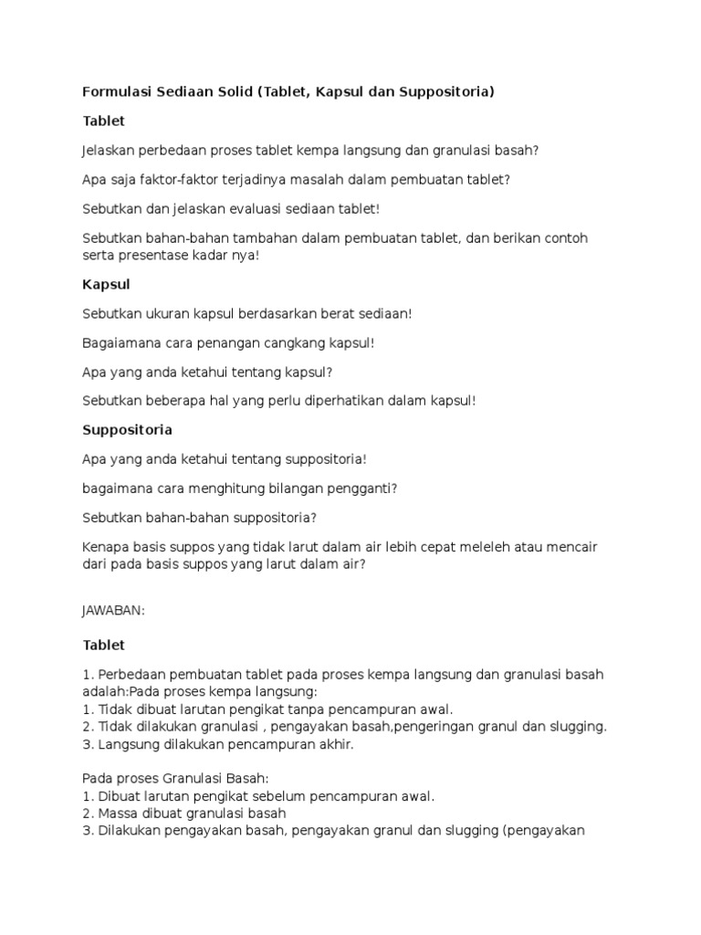 Formulasi Sediaan Solid | PDF