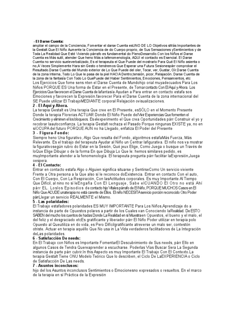 El Darse Cuenta | Descargar gratis PDF | Terapia Gestalt | Sueño