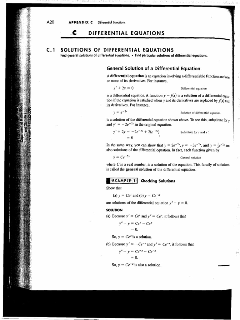 Appendix C | PDF | Initial Condition | Equations
