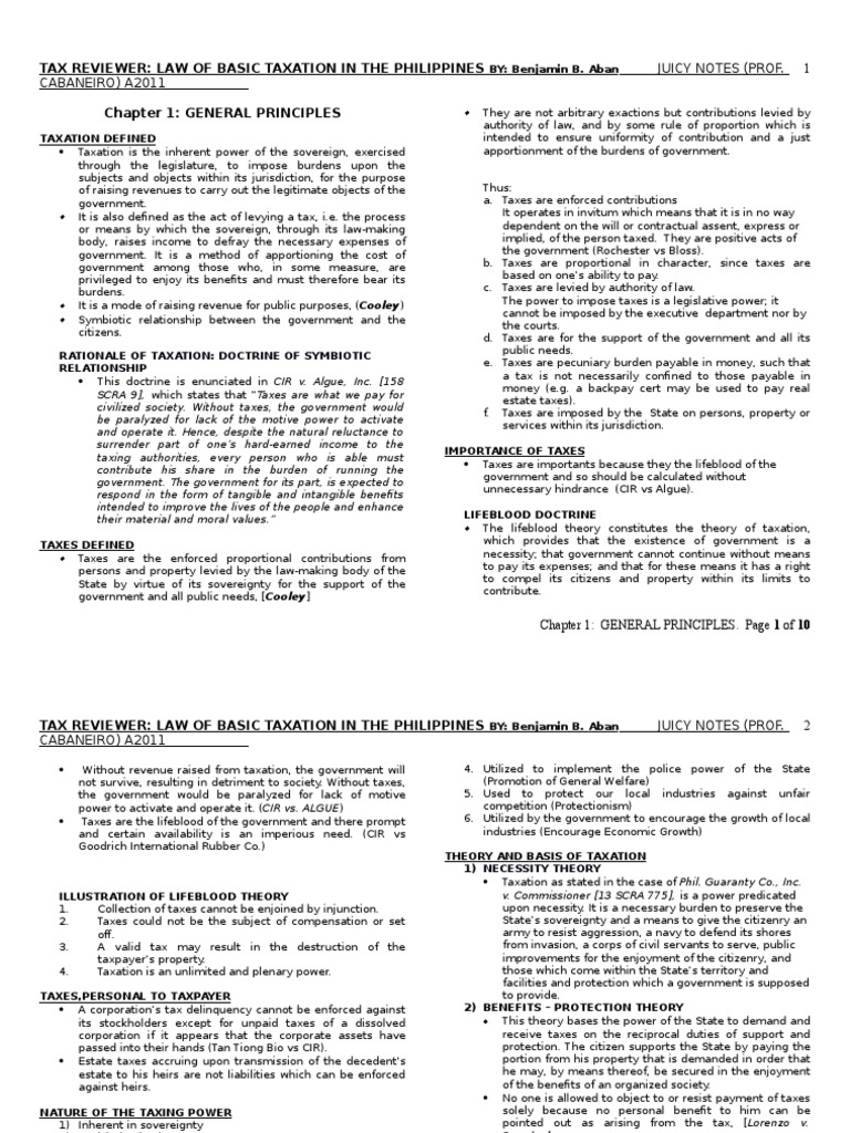 Chapter 1 TAX | PDF | Taxation In The United States | Income Tax