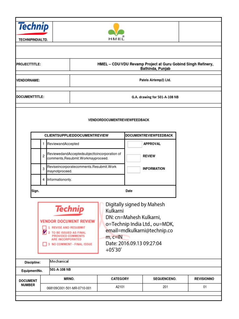 PAX 40216 - G.A. Drawing For 501-A-108 NB | PDF | Business