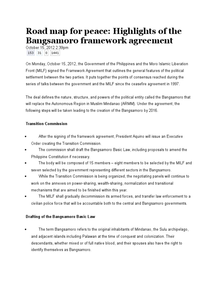 Road Map For Peace | PDF | Philippines | Government