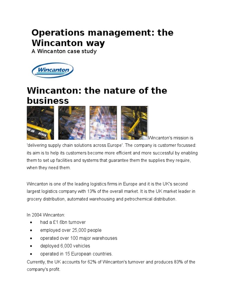 Wincanton Operation Management | PDF | Logistics | Warehouse
