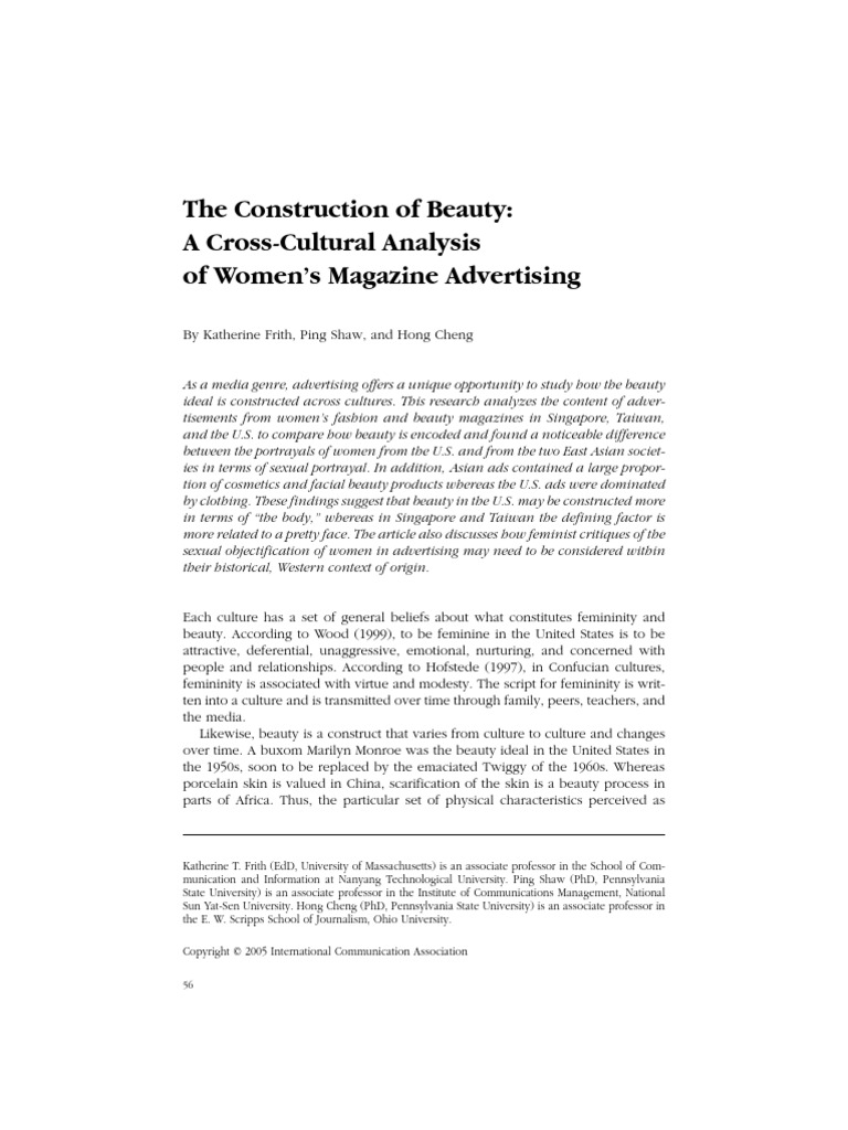 Social Construction of Beauty | PDF | Femininity | Advertising