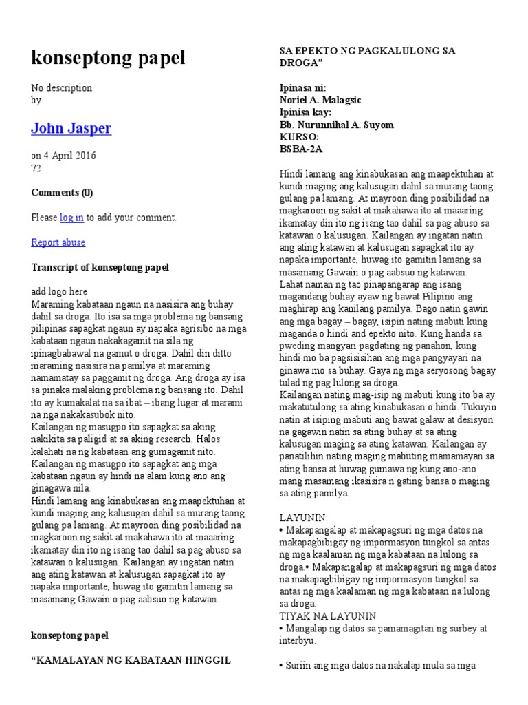 Konseptong Papel | PDF