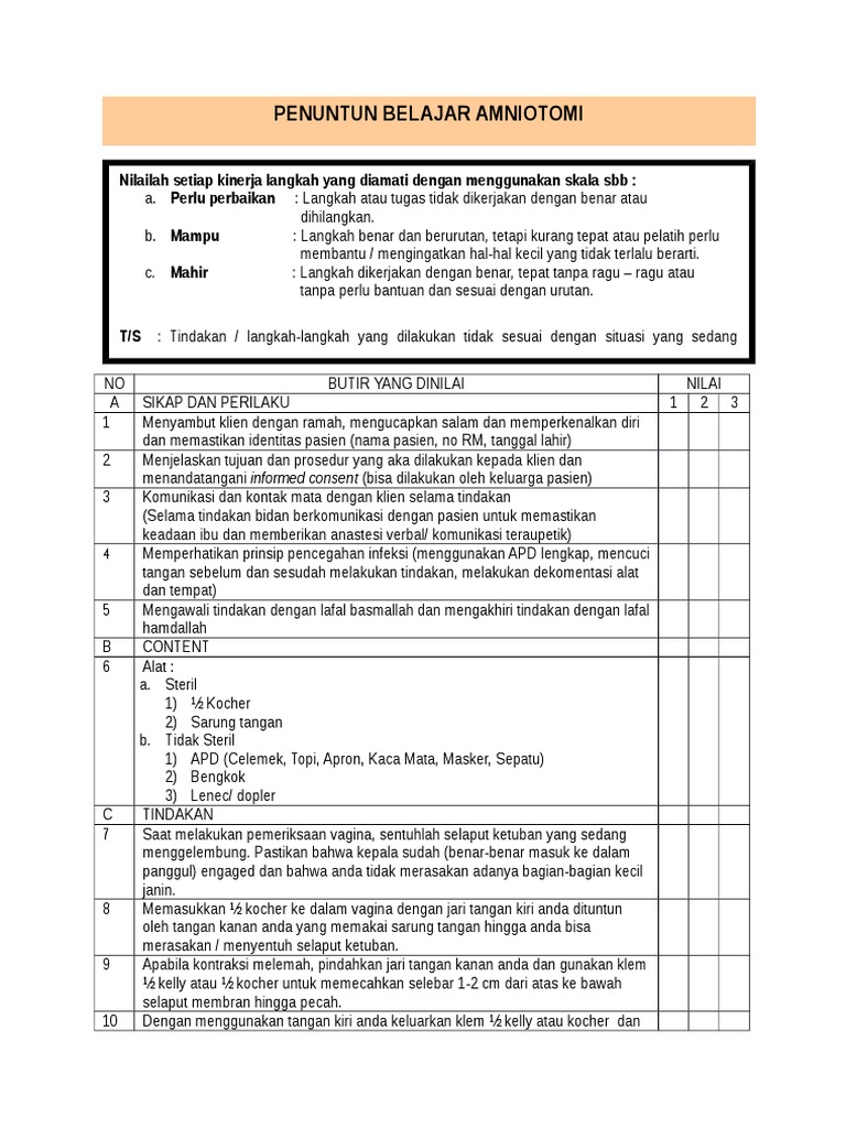 Prosedur Amniotomi yang Aman | PDF | Kesehatan Holistik