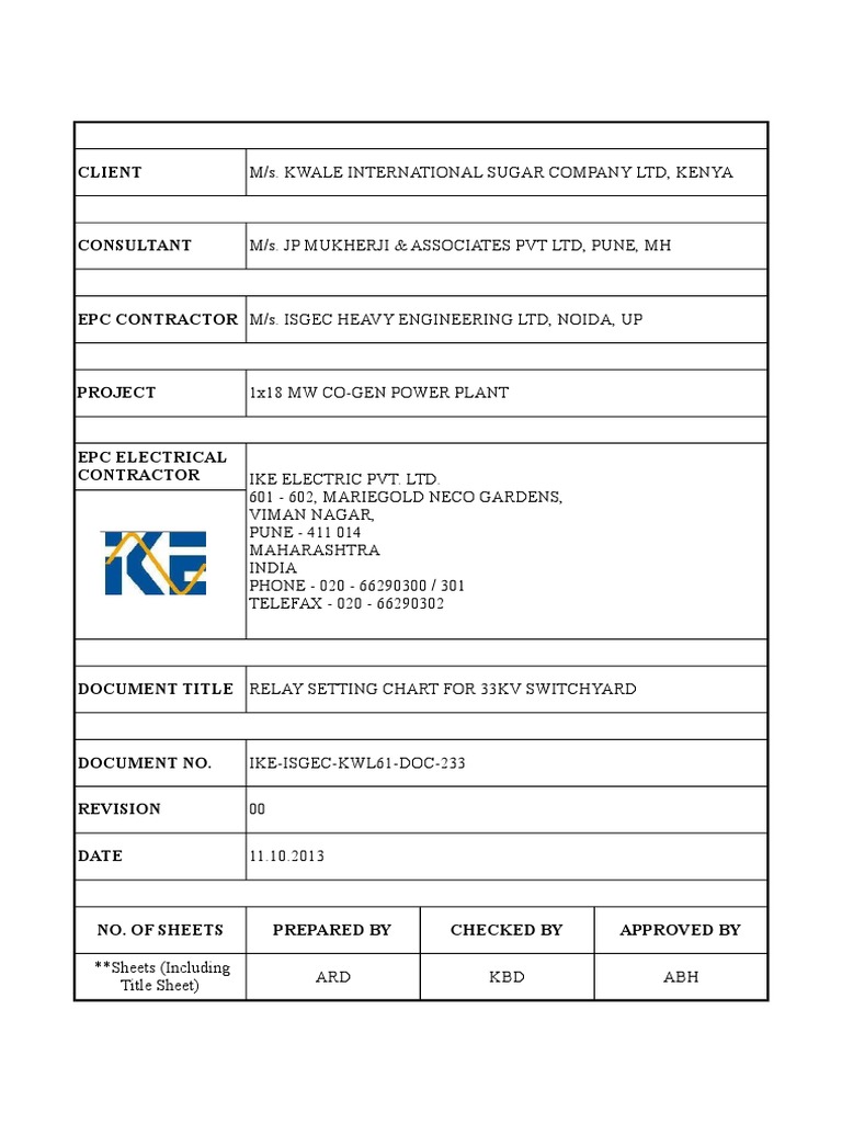 Micom 132 33 Relay Setting Chart | PDF | Electrical Substation | Relay