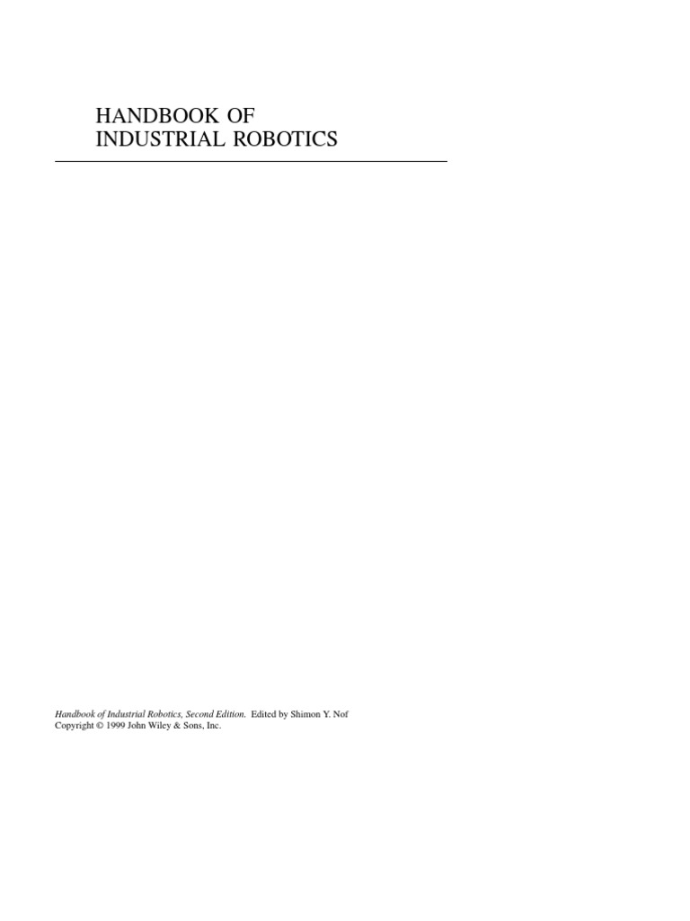(Shimon Y. Nof) Handbook of Industrial Robotics PDF | PDF | Robot | Robotics