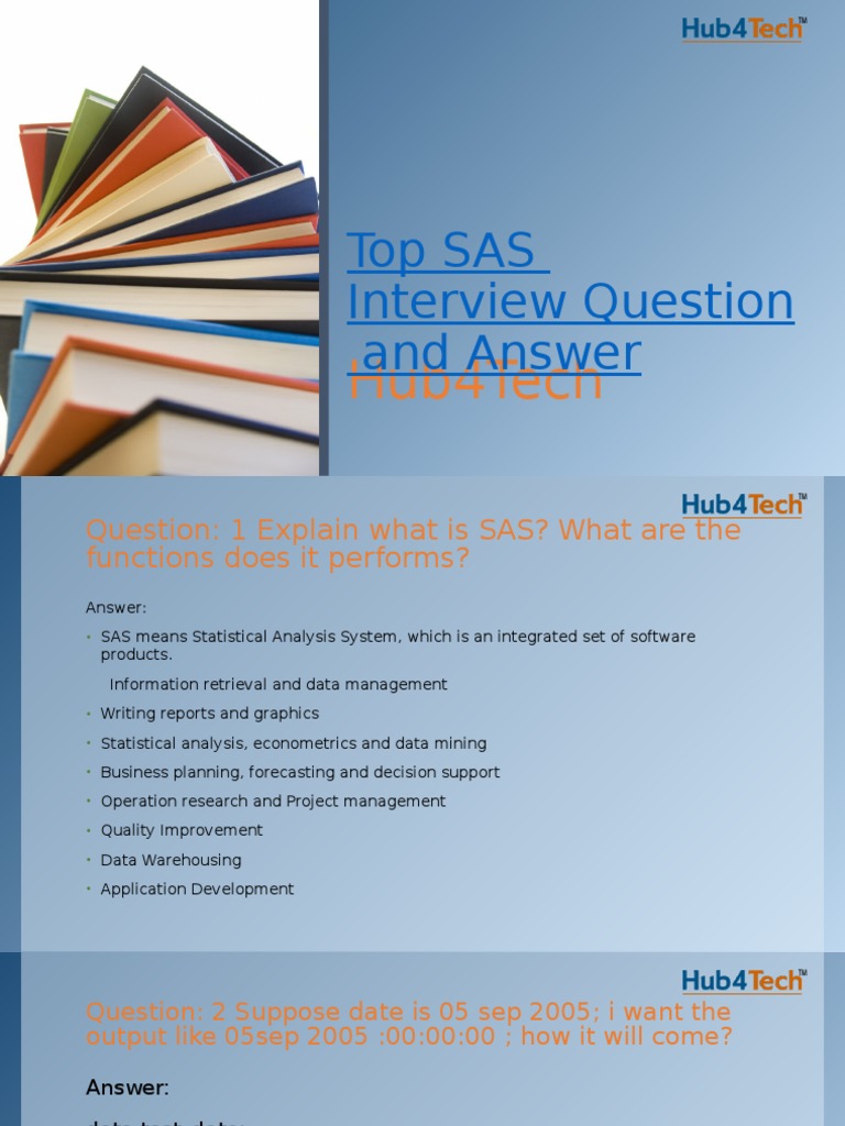 Top SAS Interview Question and Answer | PDF | Sas (Software) | Computer Engineering