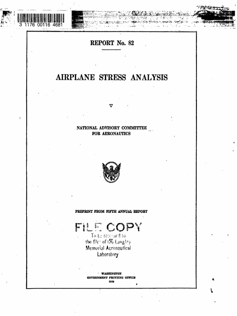 Naca-Report-82 Airplane Stress Analysis 1928 PDF | PDF