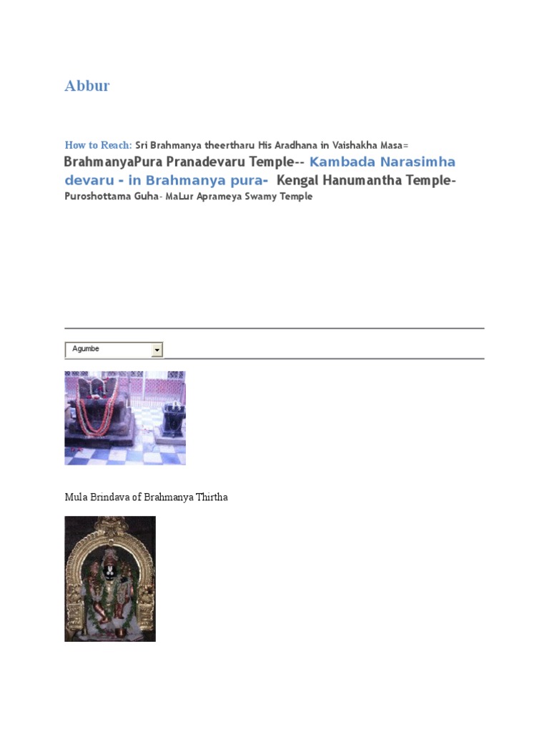 Abbur | PDF | Hindu Mythology | Vaishnavism