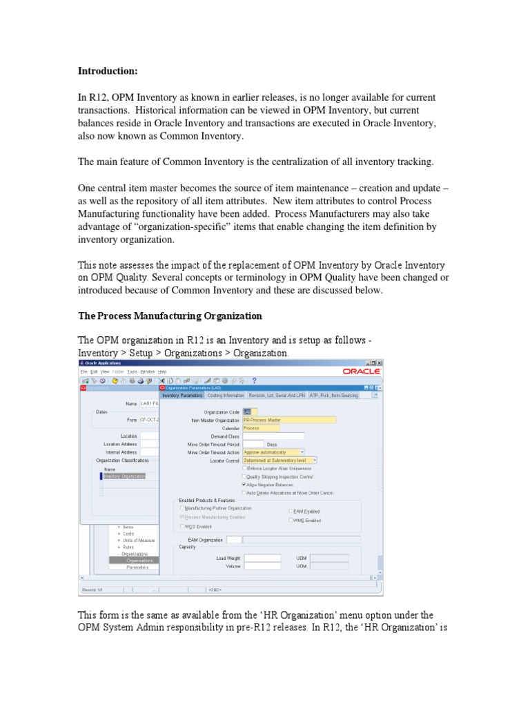 r12 Opm Qlty1 | PDF | Inventory | Version Control