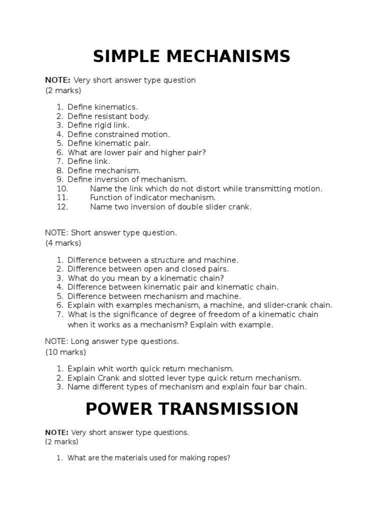 Simple Mechanisms | PDF