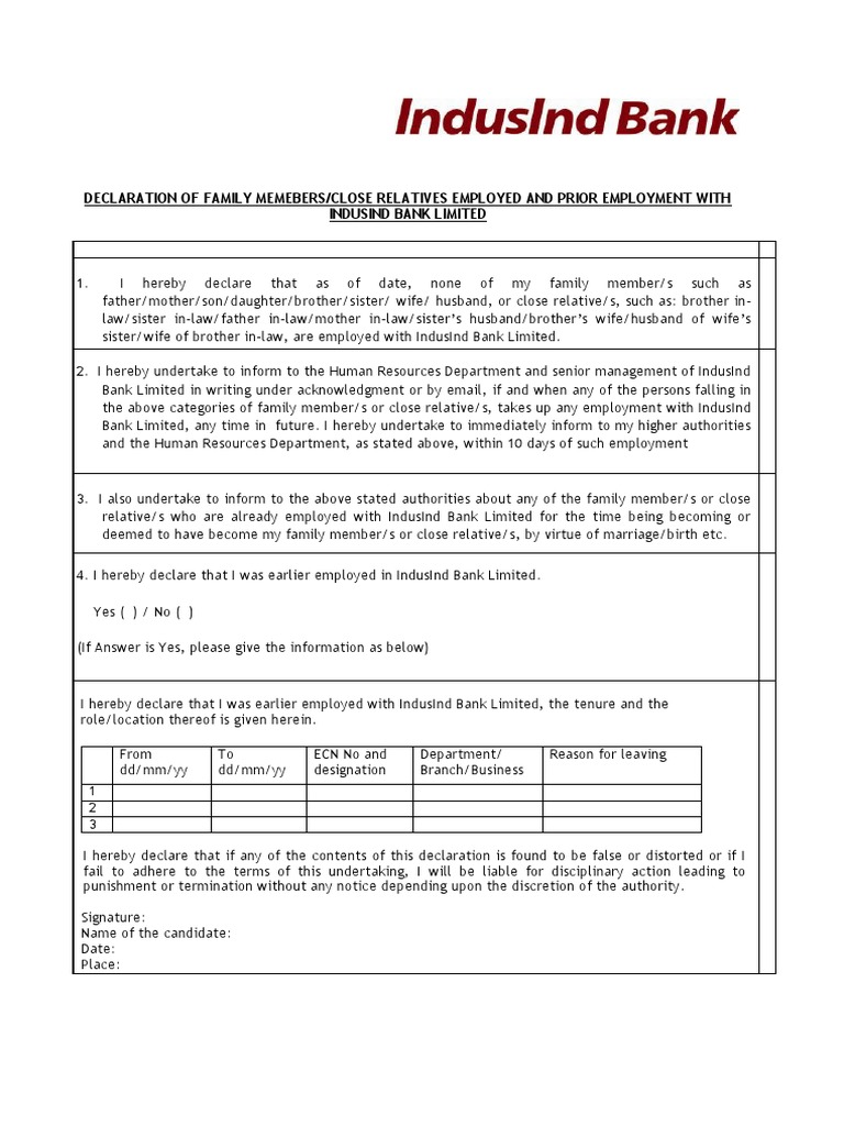 Revised Declaration Form | PDF