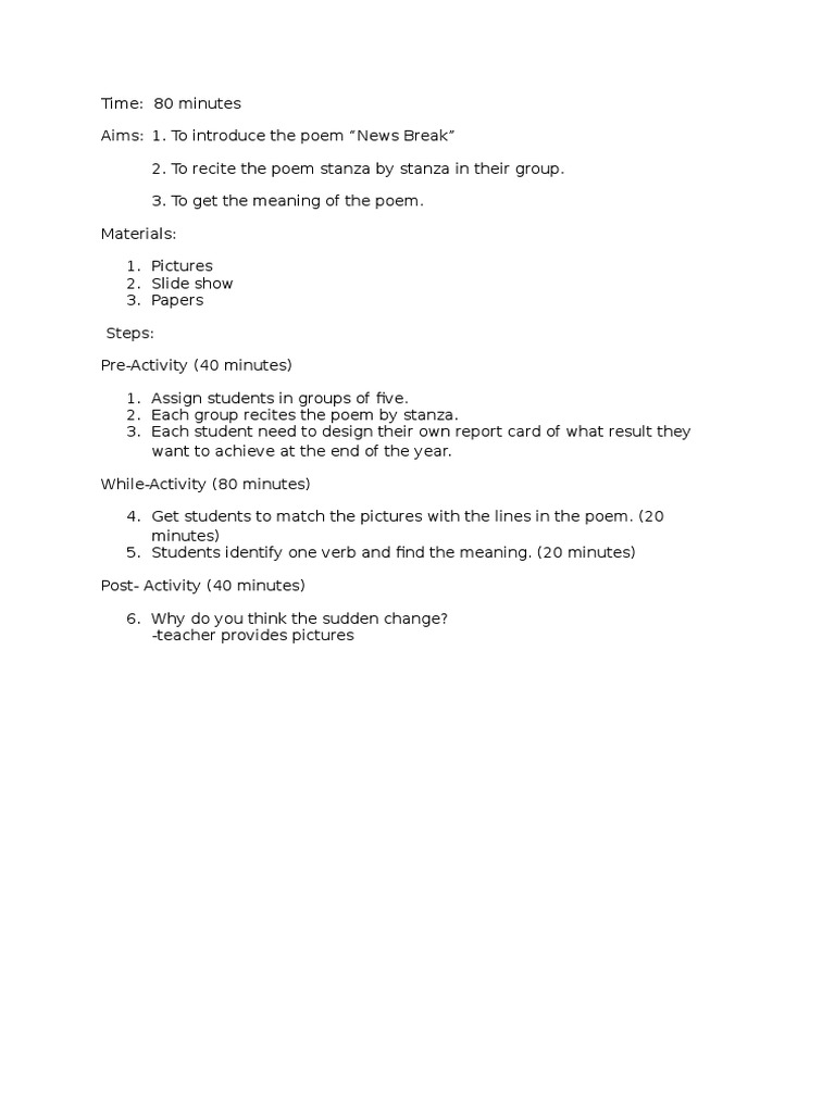 Lesson Plan News Break | PDF