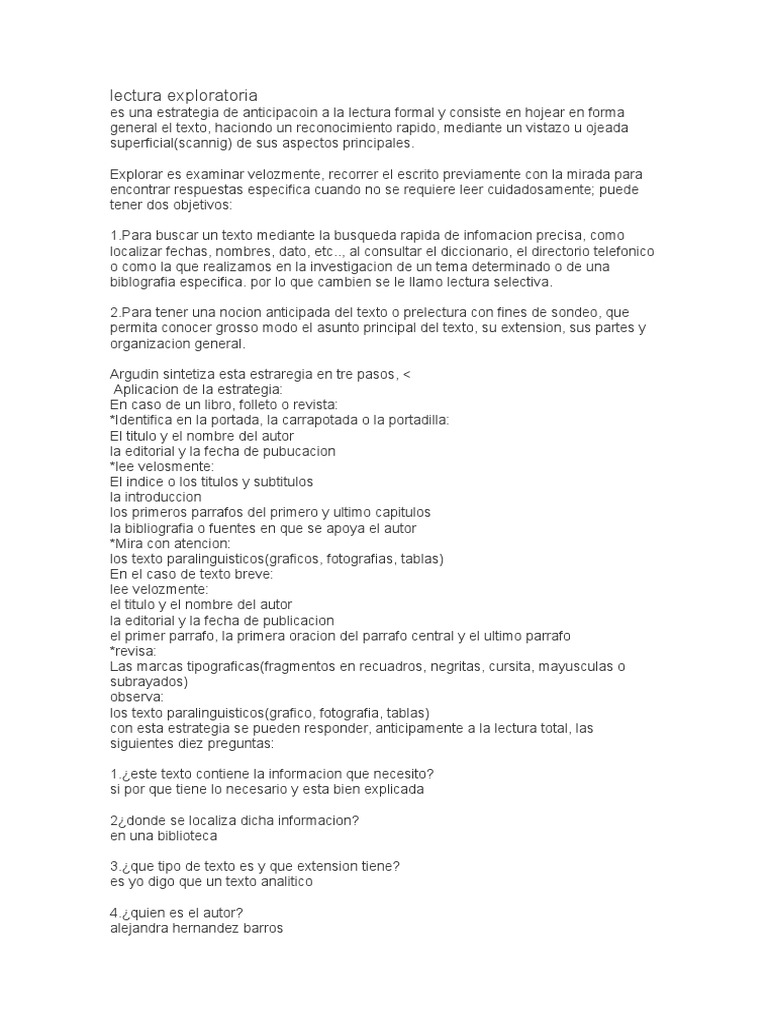 Lectura Exploratoria | PDF | Lectura (proceso) | Science