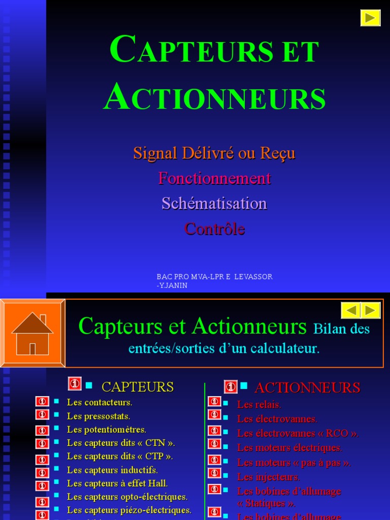 Capteurs Et Actionneurs | PDF | Allumage | Capteur
