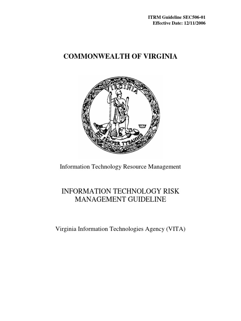 VITA IT Risk Management Guideline | PDF | Information Security | Risk ...