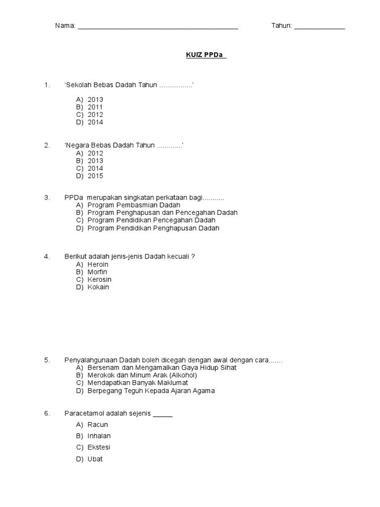 KUIZ PPDa | PDF