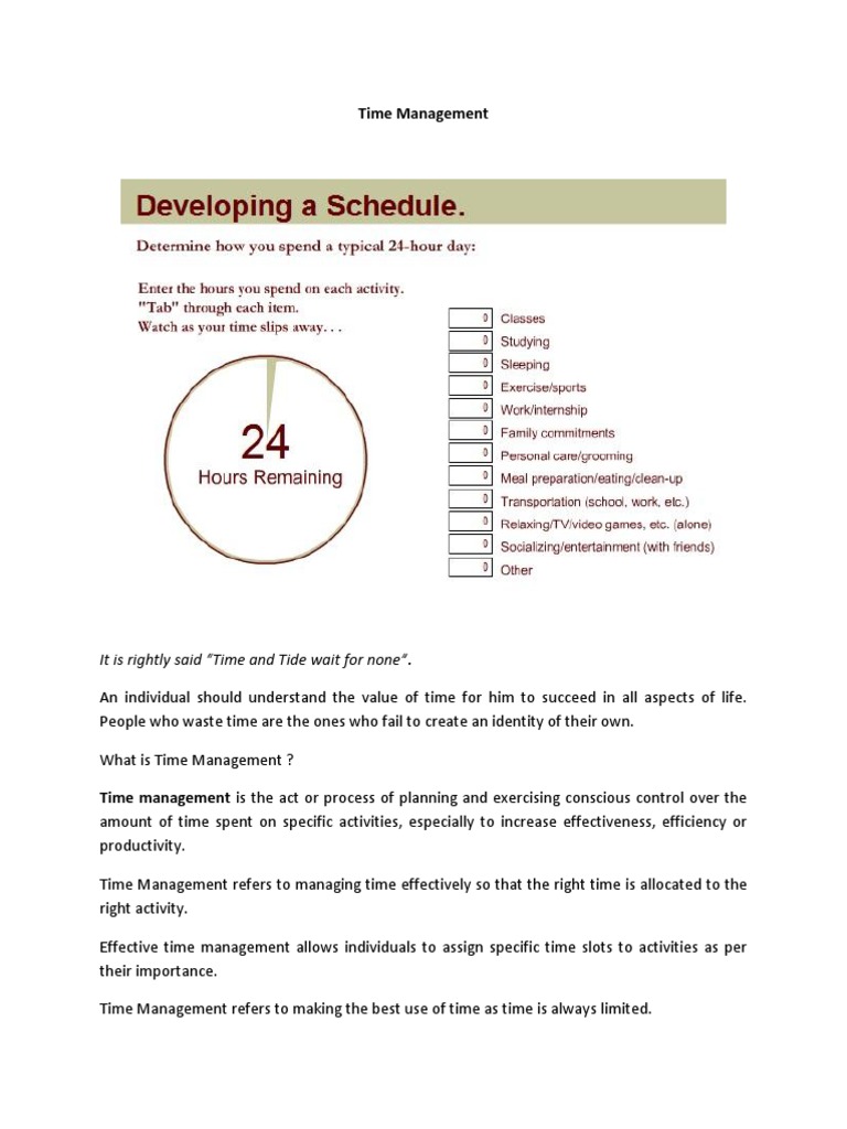 Effective Time Management Strategies | PDF | Time Management ...