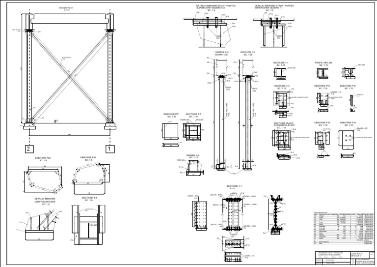 Metal. Plansa Nr.3.inima Grinda + Stalp + Contravantuire | PDF