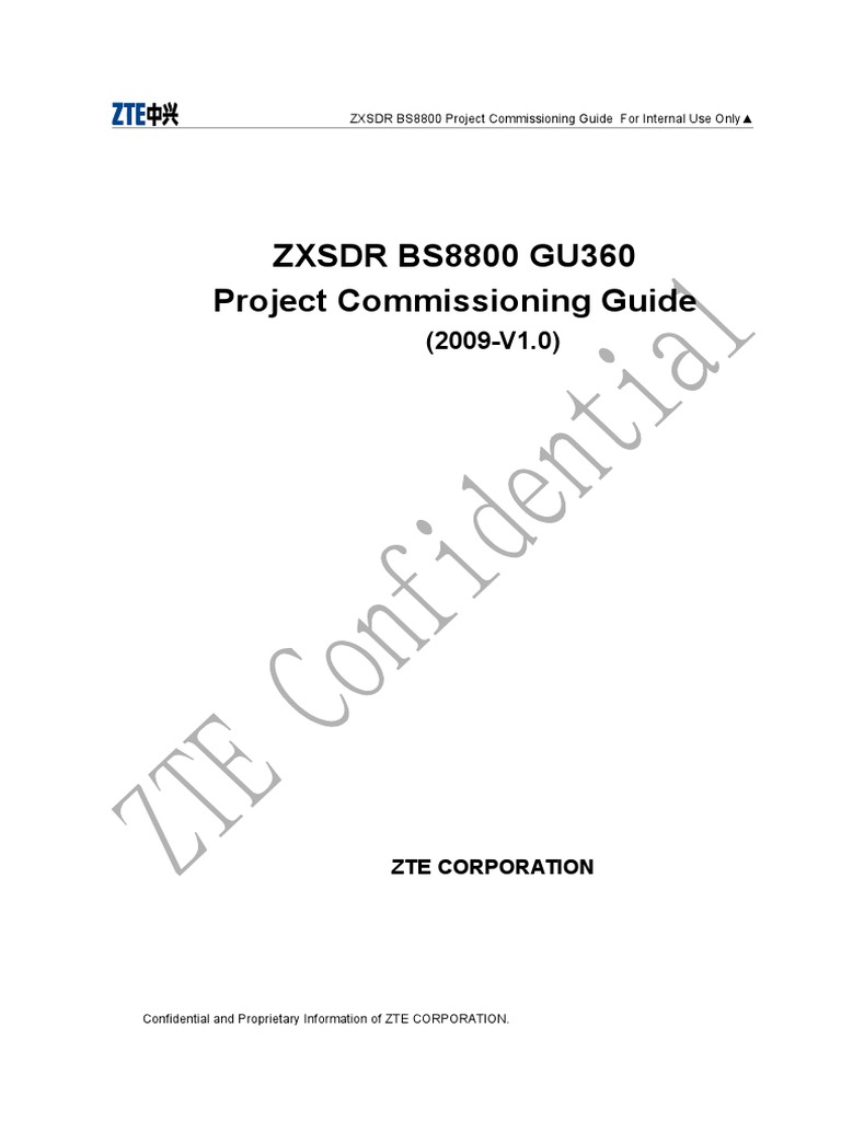 07 ZXSDR BS8800 Project Commissioning Guide (V1.0) | PDF | Software ...