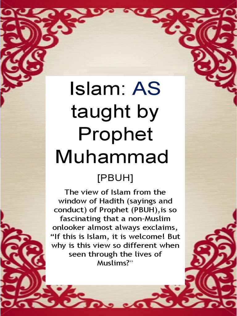 Islam As Taught by Prophet Muhammad (Pbuh) | PDF | Muhammad | Sahabah