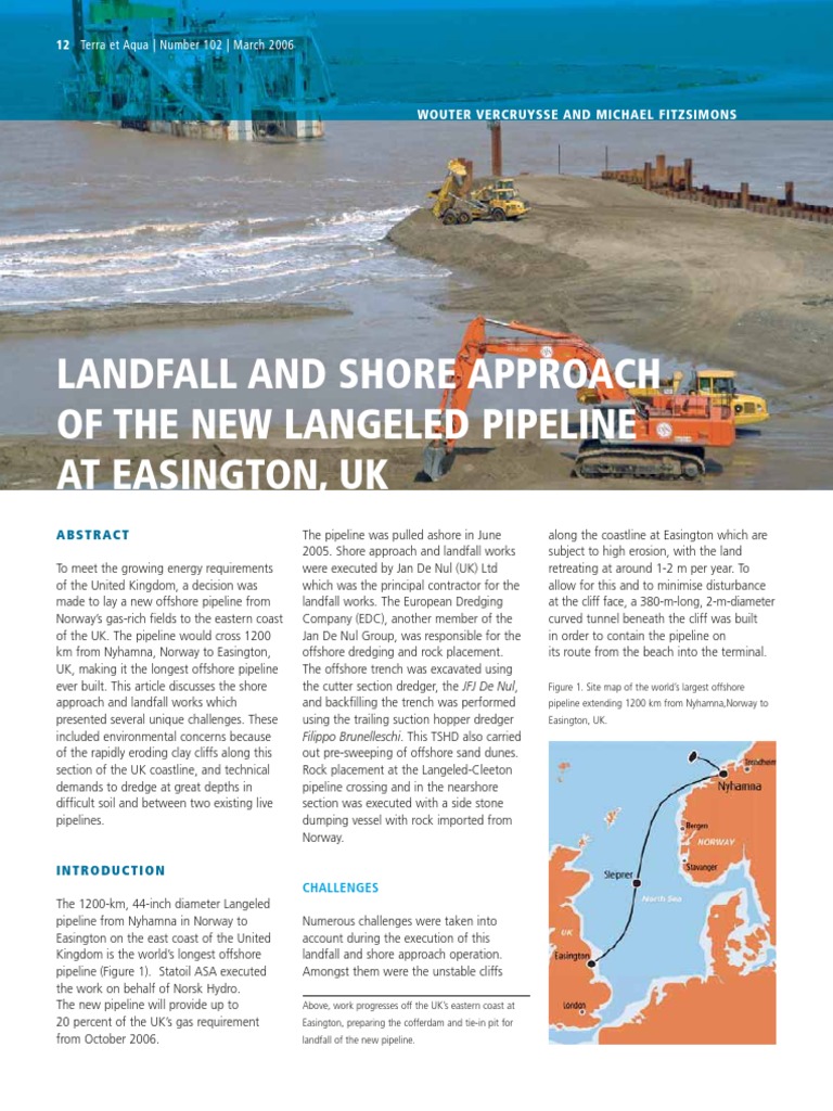 Landfall and Shore Approach PDF | PDF | Dredging | Tunnel
